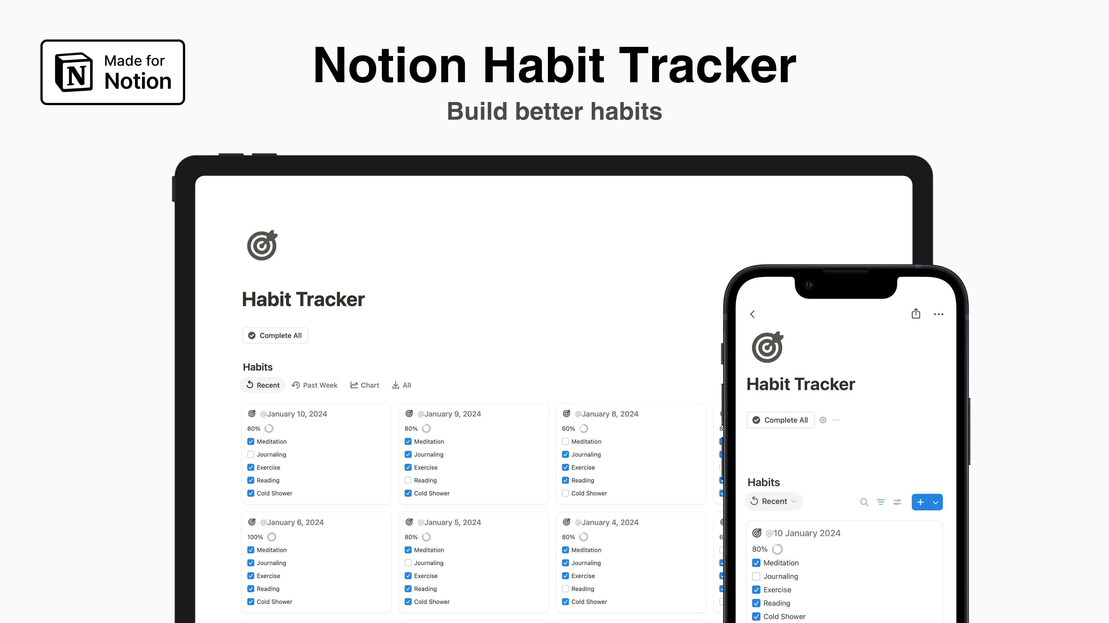 Notion Habit Tracker - Produktivität Vorlage